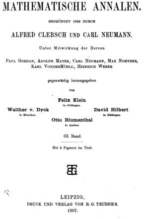 Mathematische Annalen - GDZ - Göttinger Digitalisierungszentrum