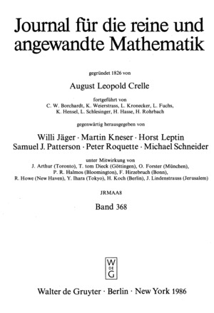 Journal für die reine und angewandte Mathematik - GDZ - Göttinger Digitalisierungszentrum