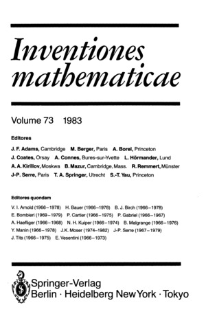 Inventiones Mathematicae - GDZ - Göttinger Digitalisierungszentrum