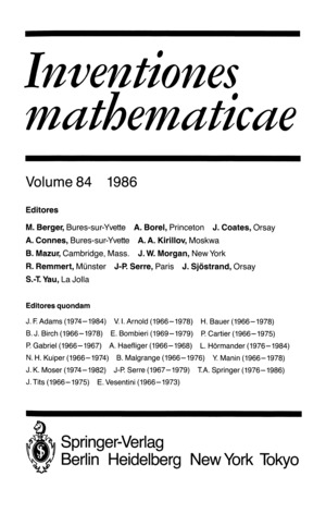 Inventiones Mathematicae - GDZ - Göttinger Digitalisierungszentrum