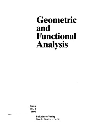 Geometric and Functional Analysis - GDZ - Göttinger Digitalisierungszentrum
