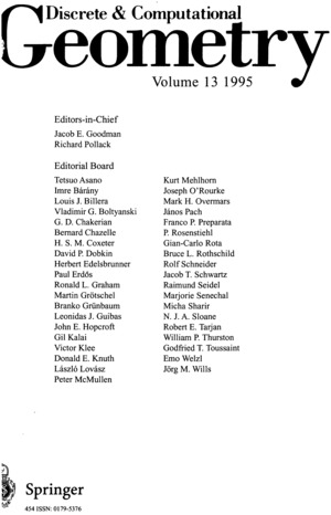 Discrete & Computational Geometry - GDZ - Göttinger Digitalisierungszentrum