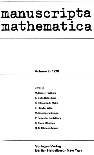 Manuscripta Mathematica - GDZ - Göttinger Digitalisierungszentrum