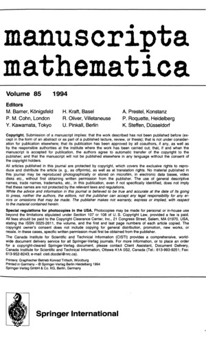 Manuscripta Mathematica - GDZ - Göttinger Digitalisierungszentrum